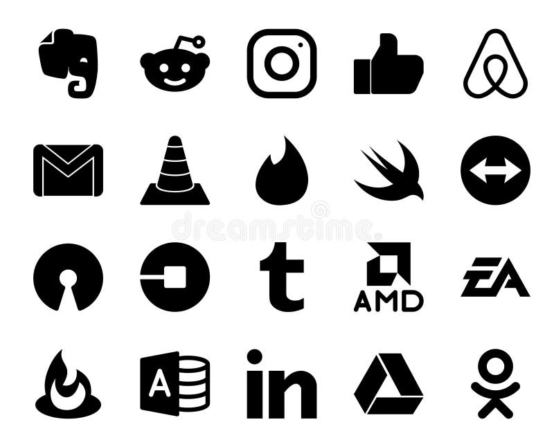 20 Social Media Icon Pack Including Driver. Uber. Vlc. Open Source ...