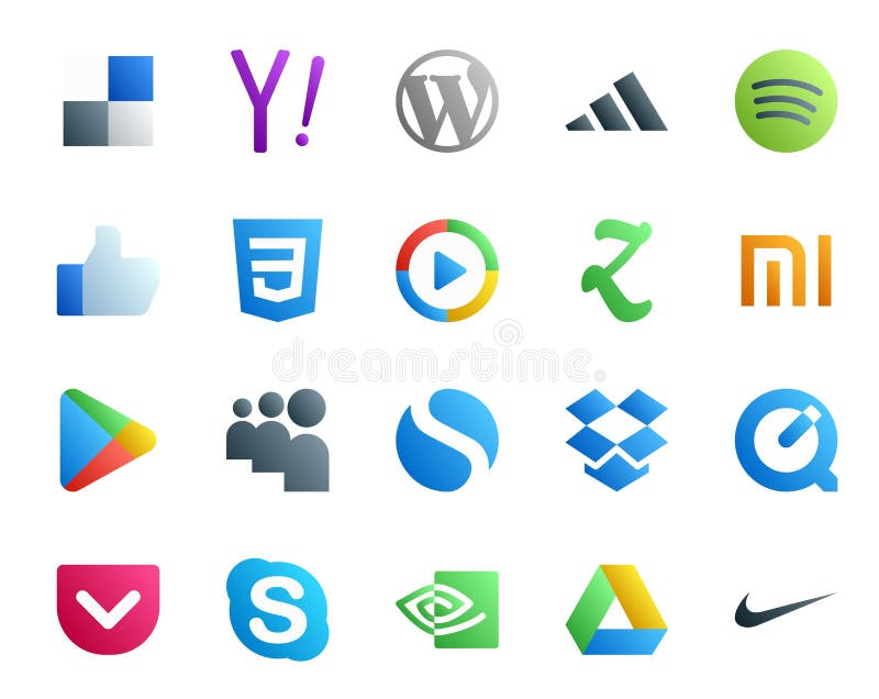 20 Social Media Icon Pack Including Dropbox. Myspace. Css. Apps ...