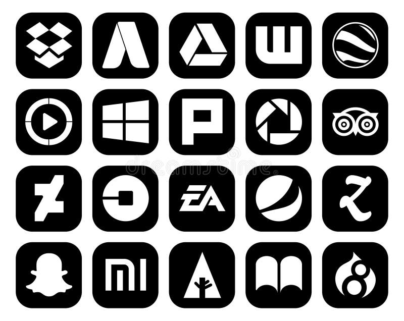 20 Social Media Icon Pack Including Ea. Driver. Plurk. Car Editorial ...