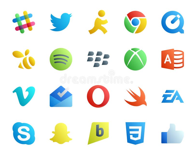 20 Social Media Icon Pack Including Electronics Arts. Opera. Spotify ...