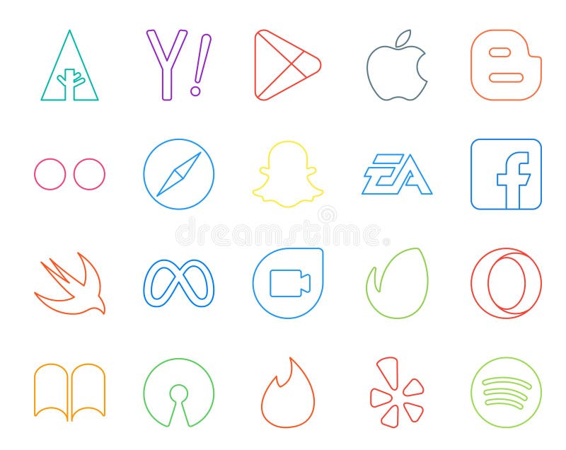 20 Social Media Icon Pack Including Facebook. Swift. Safari. Facebook ...
