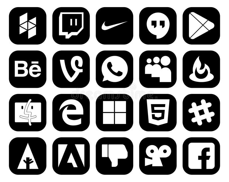 20 Social Media Icon Pack Including Forrst. Slack. Whatsapp. Html ...