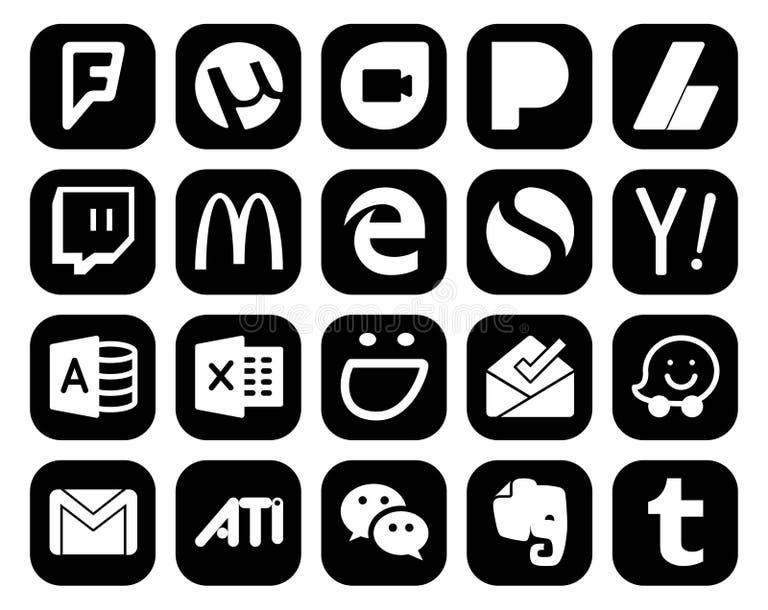 20 Social Media Icon Pack Including Gmail. Inbox. Edge. Smugmug ...