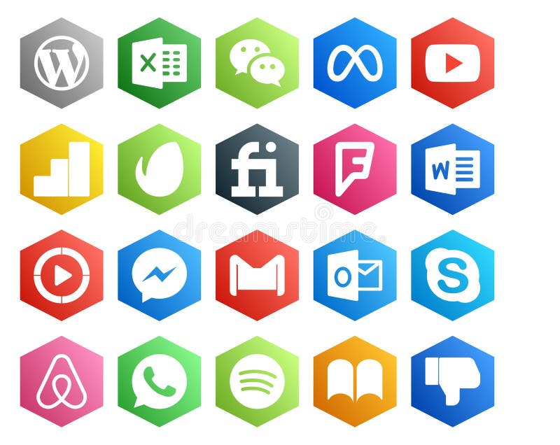 20 Social Media Icon Pack Including Gmail. Video. Video. Windows Media ...