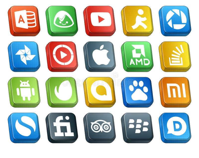 20 Social Media Icon Pack Including Google Allo. Android. Video ...