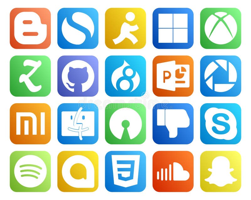 20 Social Media Icon Pack Including Google Allo. Chat. Powerpoint ...