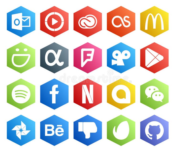 20 Social Media Icon Pack Including Google Allo. Facebook. Smugmug ...