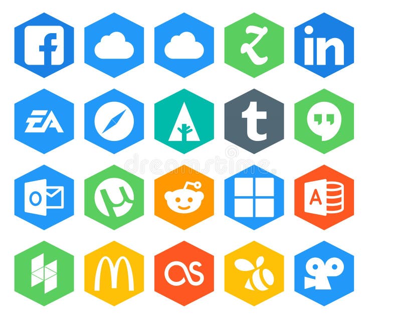 20 Social Media Icon Pack Including Houzz. Microsoft. Browser. Reddit ...