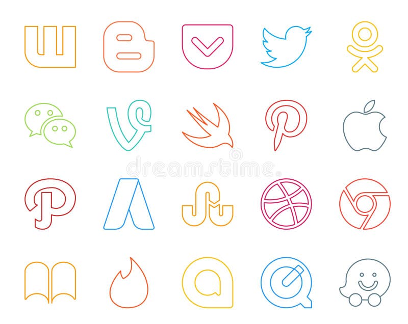 20 Social Media Icon Pack Including Ibooks. Dribbble. Vine. Stumbleupon ...