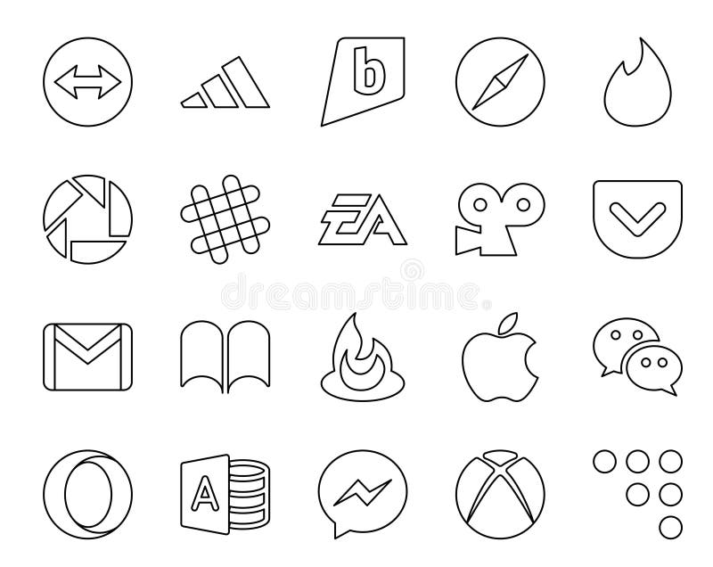20 Social Media Icon Pack Including Ibooks. Email. Chat. Gmail ...