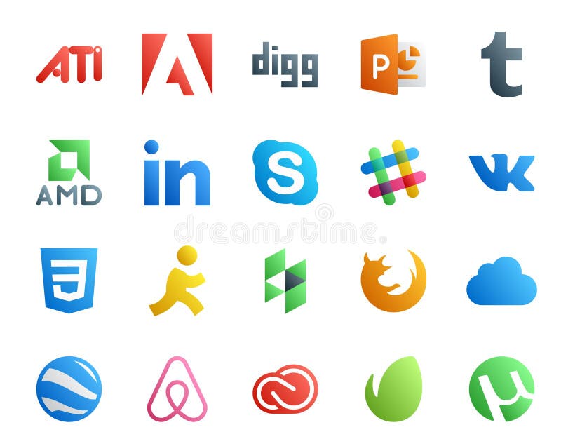 20 Social Media Icon Pack Including Icloud. Firefox. Chat. Houzz ...