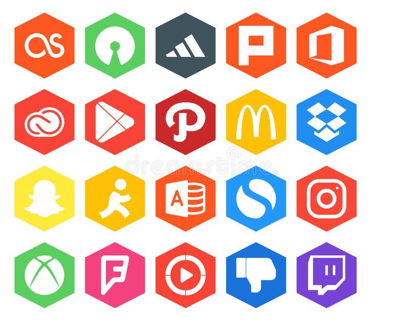 20 Social Media Icon Pack Including Instagram. Microsoft Access. Google ...