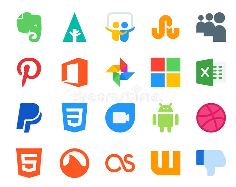 20 Social Media Icon Pack Including Lastfm. Html. Microsoft. Dribbble ...
