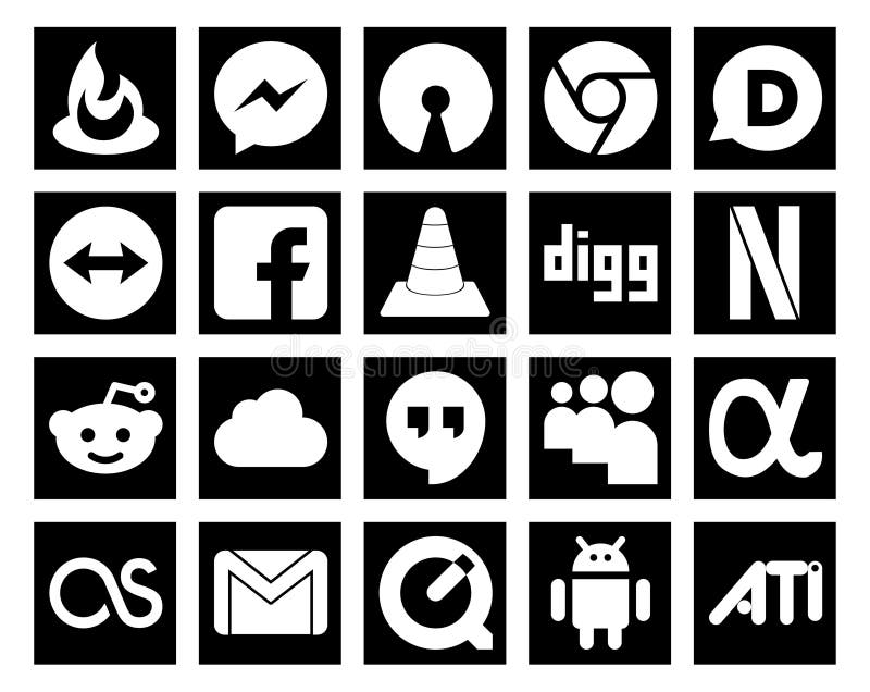 20 Social Media Icon Pack Including Lastfm. Myspace. Media. Hangouts ...