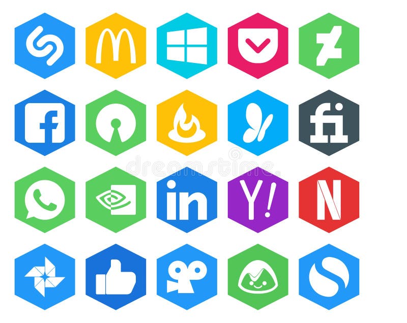 20 Social Media Icon Pack Including Like. Netflix. Msn. Search ...