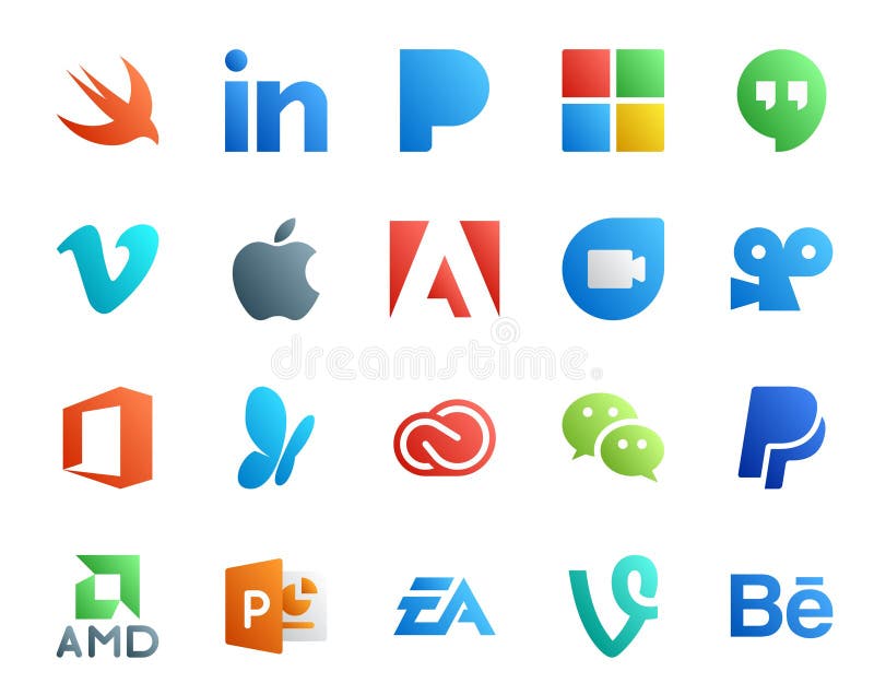 20 Social Media Icon Pack Including Messenger. Adobe. Adobe. Cc ...