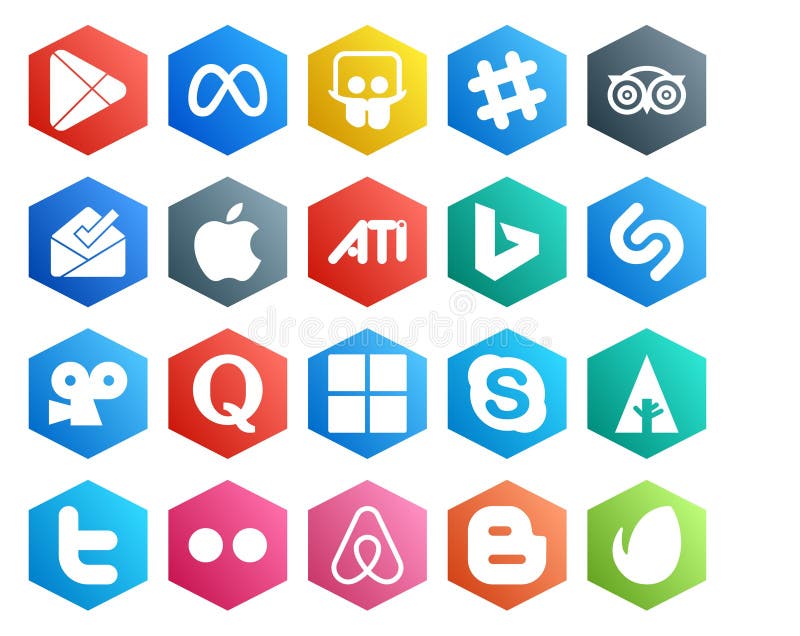 20 Social Media Icon Pack Including Microsoft. Quora. Travel. Viddler ...