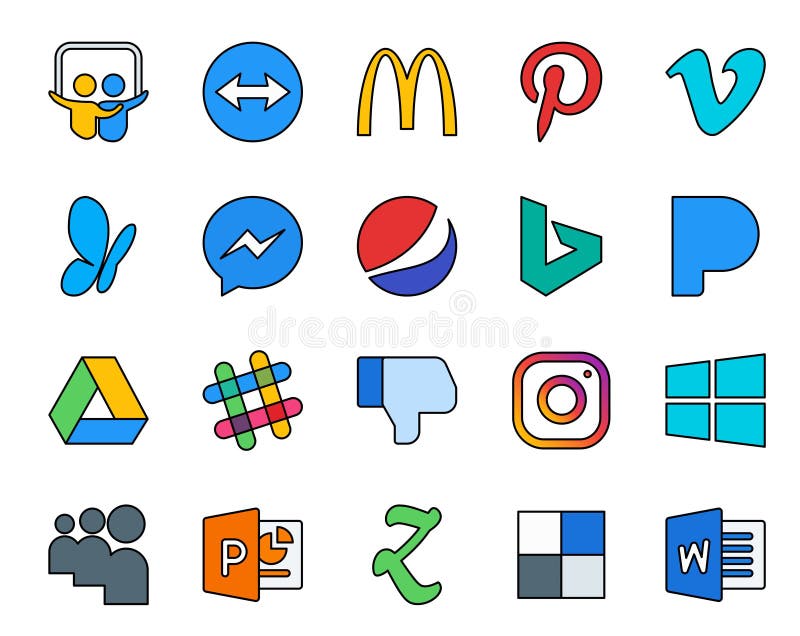 20 Social Media Icon Pack Including Myspace. Instagram. Pepsi. Dislike ...