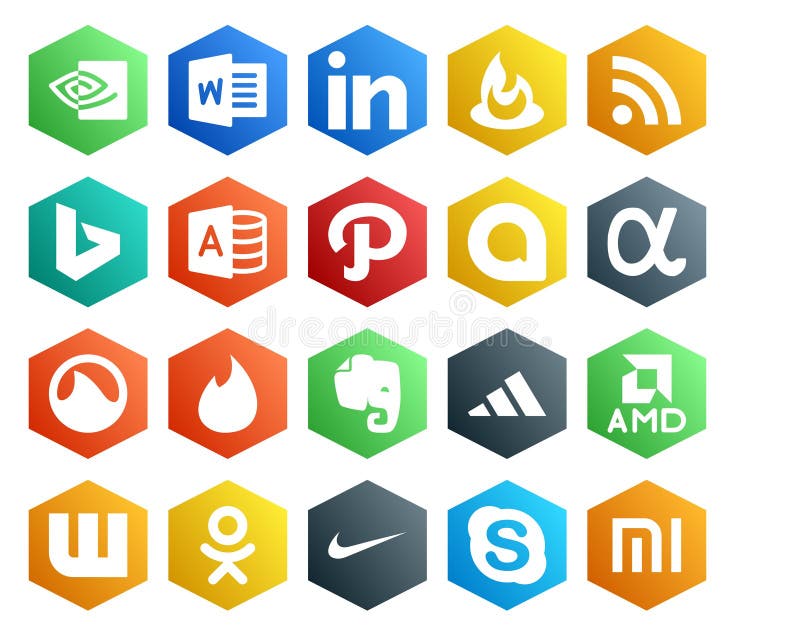 20 Social Media Icon Pack Including Nike. Wattpad. Google Allo. Amd ...