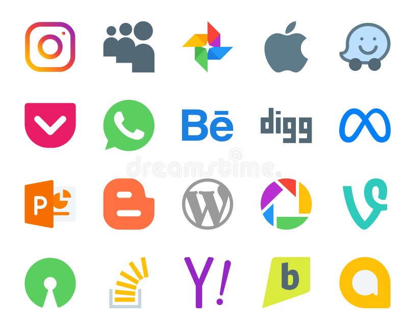 20 Social Media Icon Pack Including Open Source. Picasa. Digg. Cms ...