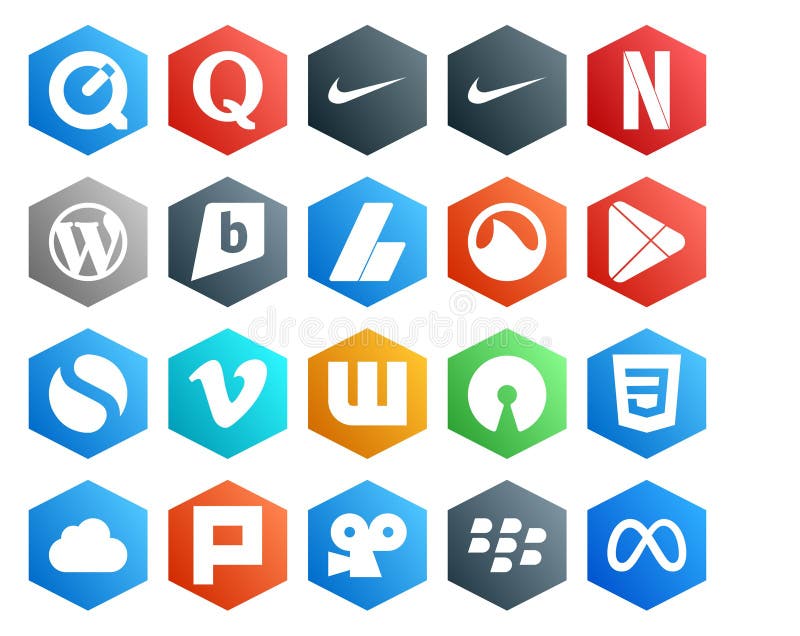 20 Social Media Icon Pack Including Open Source. Video. Adsense. Vimeo ...