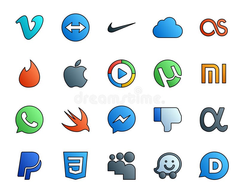 20 Social Media Icon Pack Including Paypal. Dislike. Windows Media ...