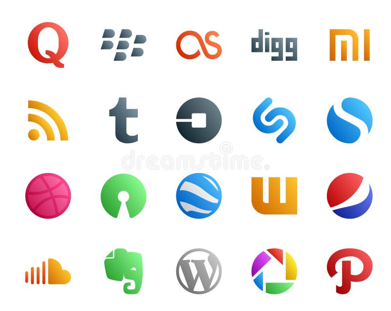 20 Social Media Icon Pack Including Pepsi. Google Earth. Uber. Open ...