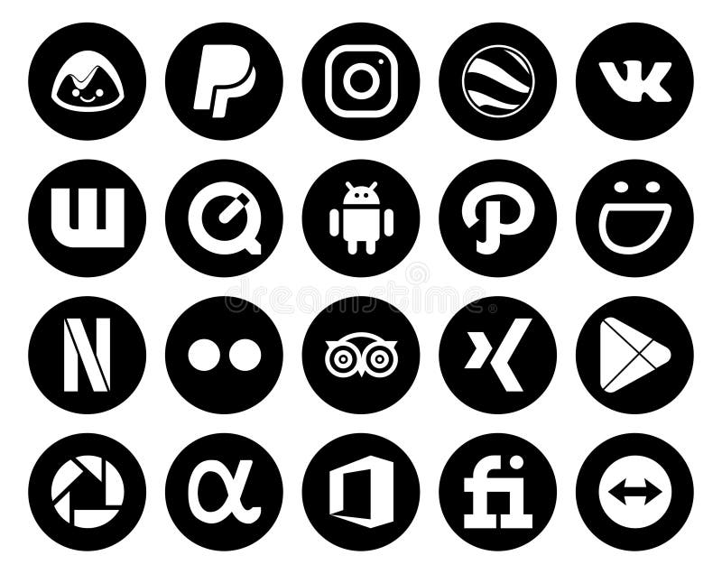 20 Social Media Icon Pack Including Picasa. Google Play. Path. Xing ...