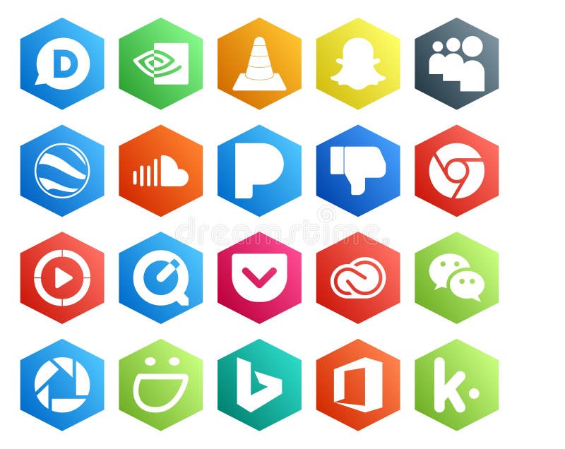 20 Social Media Icon Pack Including Pocket. Video. Soundcloud. Windows ...