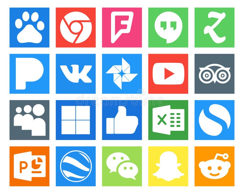 20 Social Media Icon Pack Including Powerpoint. Excel. Youtube. Like ...