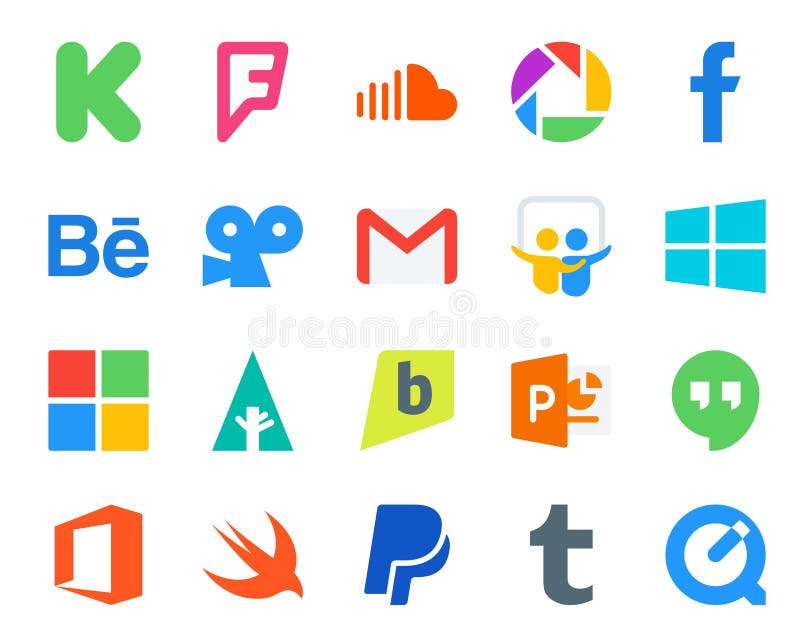 20 Social Media Icon Pack Including Powerpoint. Forrst. Viddler ...