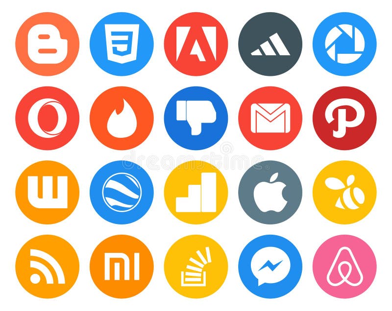 20 Social Media Icon Pack Including Rss. Apple. Gmail. Google Analytics ...