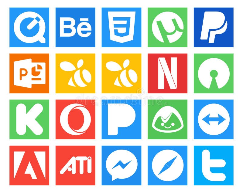 20 Social Media Icon Pack Including Safari. Ati. Open Source. Adobe ...