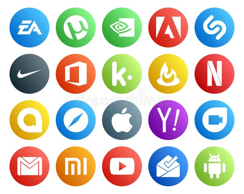 20 Social Media Icon Pack Including Search. Apple. Office. Browser ...