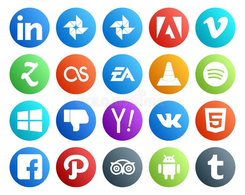 20 Social Media Icon Pack Including Search. Dislike. Ea. Windows ...