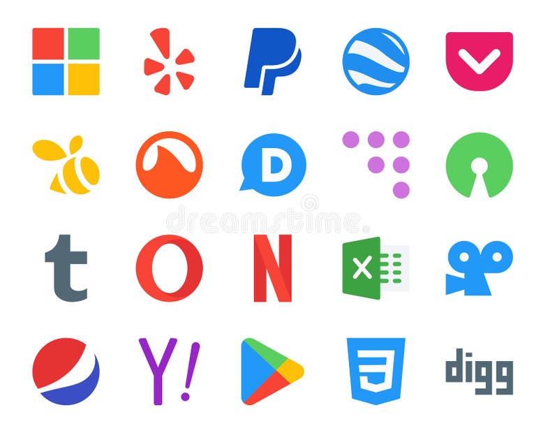 20 Social Media Icon Pack Including Search. Pepsi. Coderwall. Viddler ...
