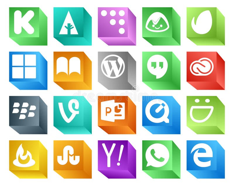 20 Social Media Icon Pack Including Smugmug. Powerpoint. Cms. Vine ...