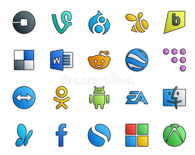 20 Social Media Icon Pack Including Sports. Electronics Arts. Word ...