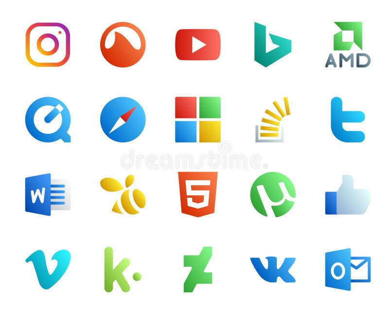 20 Social Media Icon Pack Including Swarm. Tweet. Browser. Twitter ...