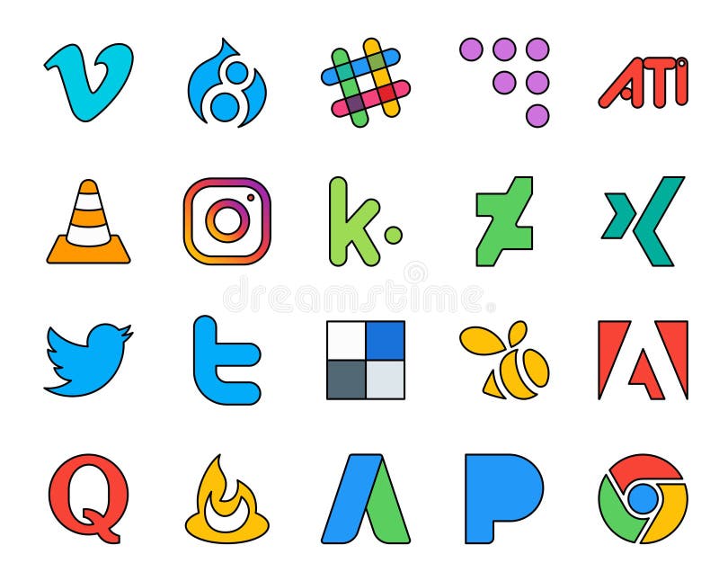 20 Social Media Icon Pack Including Swarm. Tweet. Media. Twitter ...