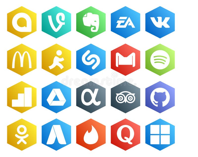 20 Social Media Icon Pack Including Tripadvisor. Google Drive. Aim ...