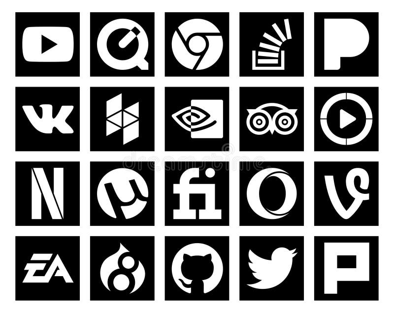 20 Social Media Icon Pack Including Utorrent. Video. Pandora. Windows ...