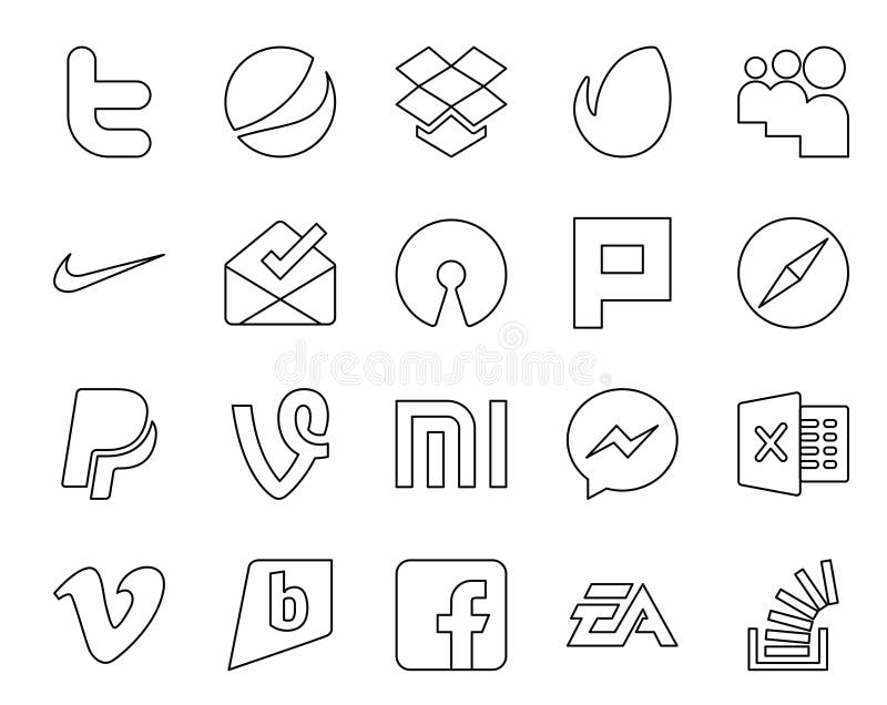 20 Social Media Icon Pack Including Vimeo. Messenger. Open Source ...
