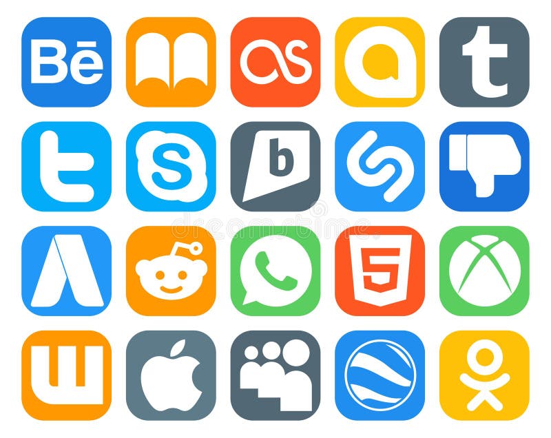 20 Social Media Icon Pack Including Wattpad. Html. Chat. Whatsapp ...