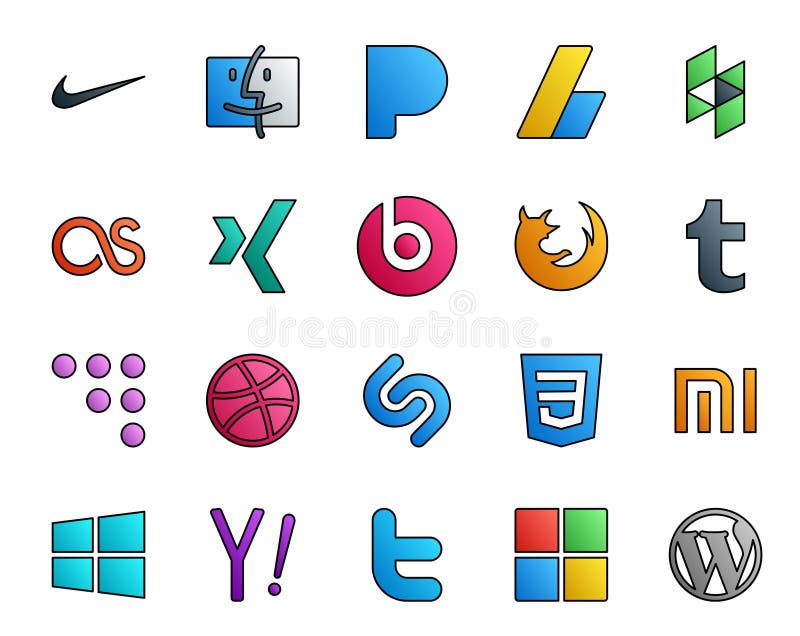 20 Social Media Icon Pack Including Windows. Css. Beats Pill. Shazam ...