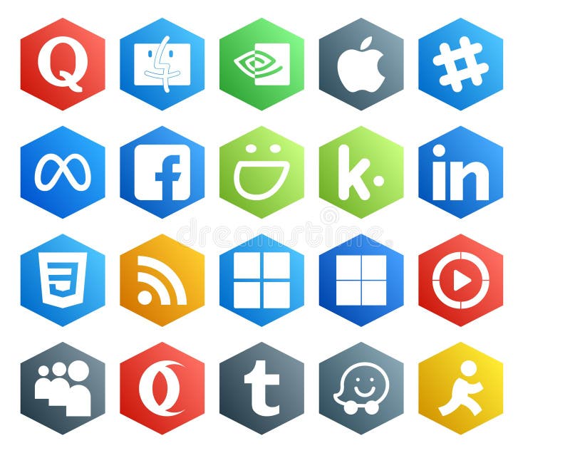 20 Social Media Icon Pack Including Windows Media Player. Microsoft ...