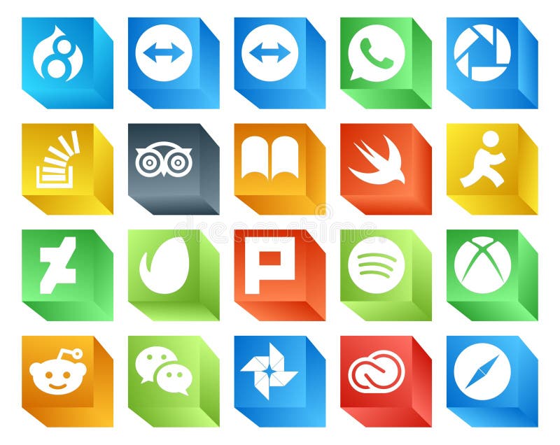 20 Social Media Icon Pack Including Xbox. Plurk. Tripadvisor. Envato ...