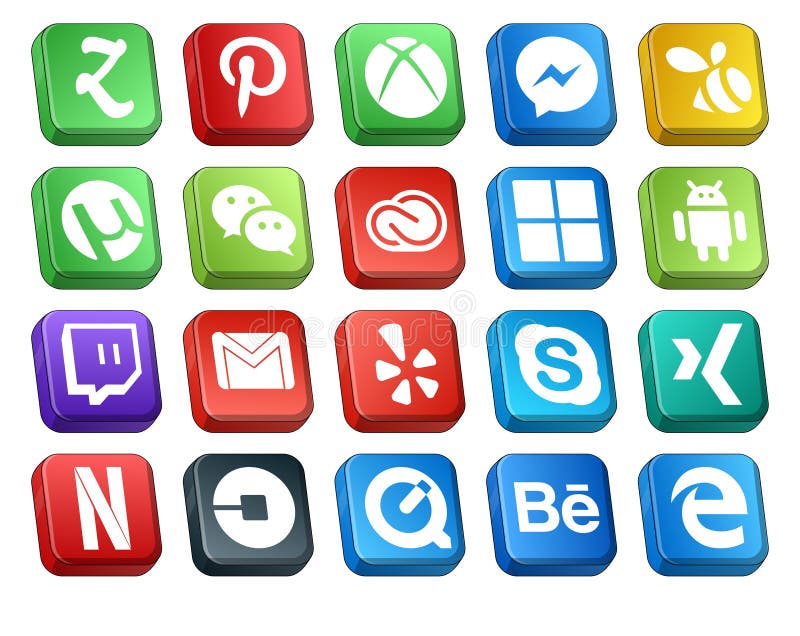 20 Social Media Icon Pack Including Yelp. Email. Creative Cloud. Gmail ...