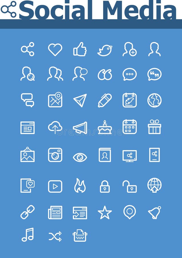 Social media icon set stock vector. Illustration of share - 38375678