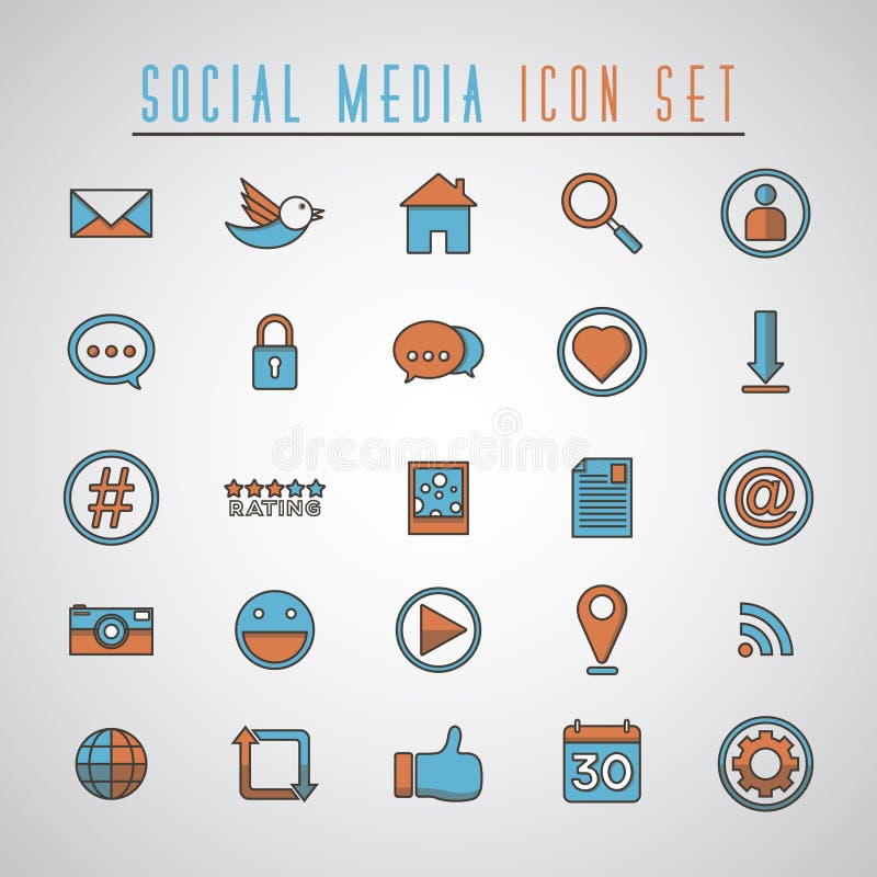 Social Media Icon Set. Vector Illustration Decorative Design Stock ...